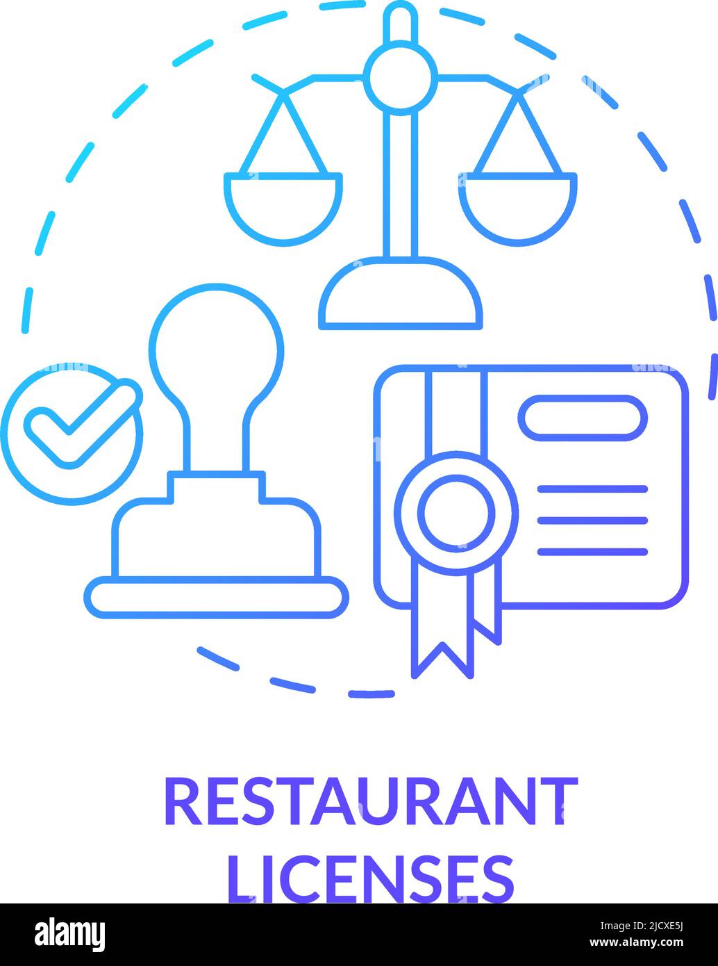 Restaurant licenses blue gradient concept icon Stock Vector Image & Art ...