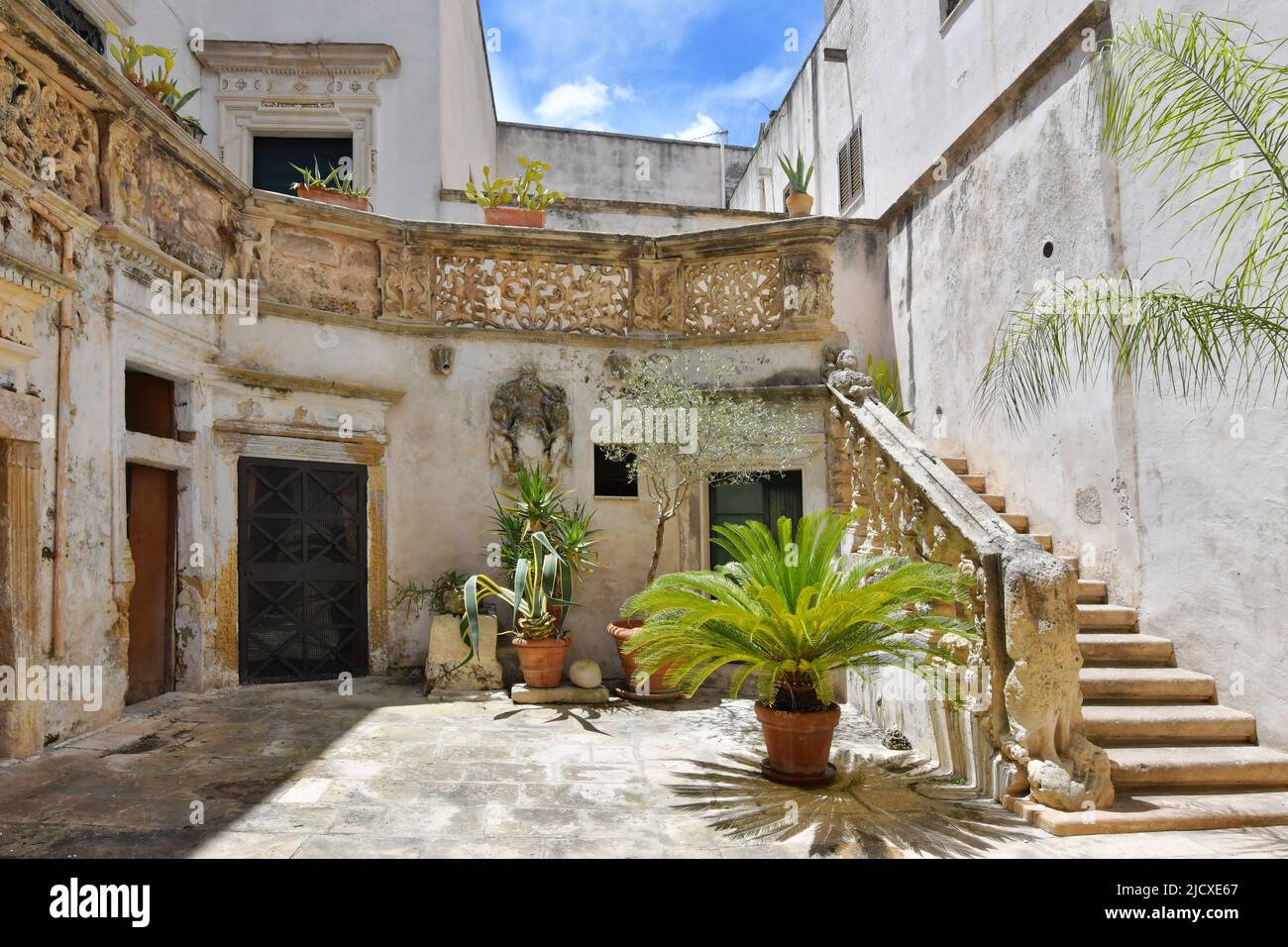 The entrance in an of house in Galatina, an old village in the province ...