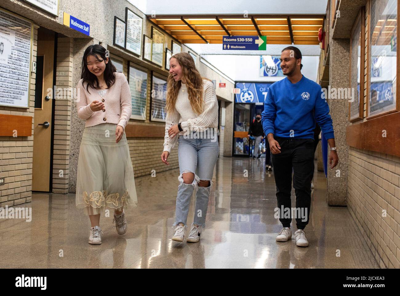 Students Isabel Wei, Kirsten Krochak, and Paul Lifotra (left to right ...