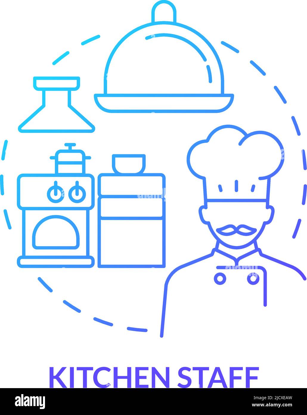Kitchen staff blue gradient concept icon Stock Vector Image & Art - Alamy