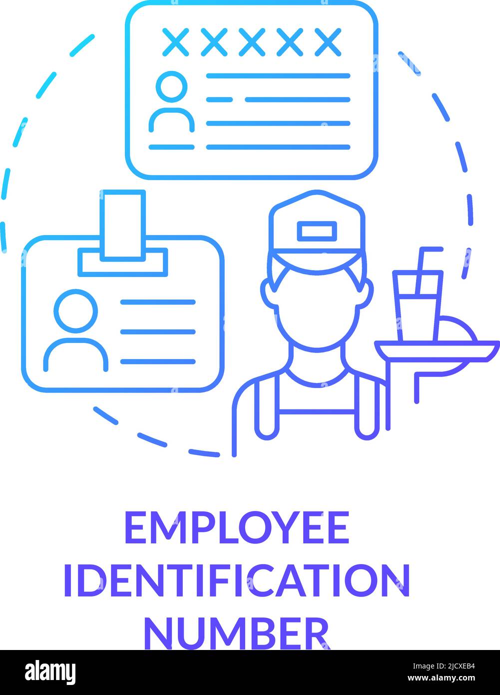 Employee identification number blue gradient concept icon Stock Vector ...