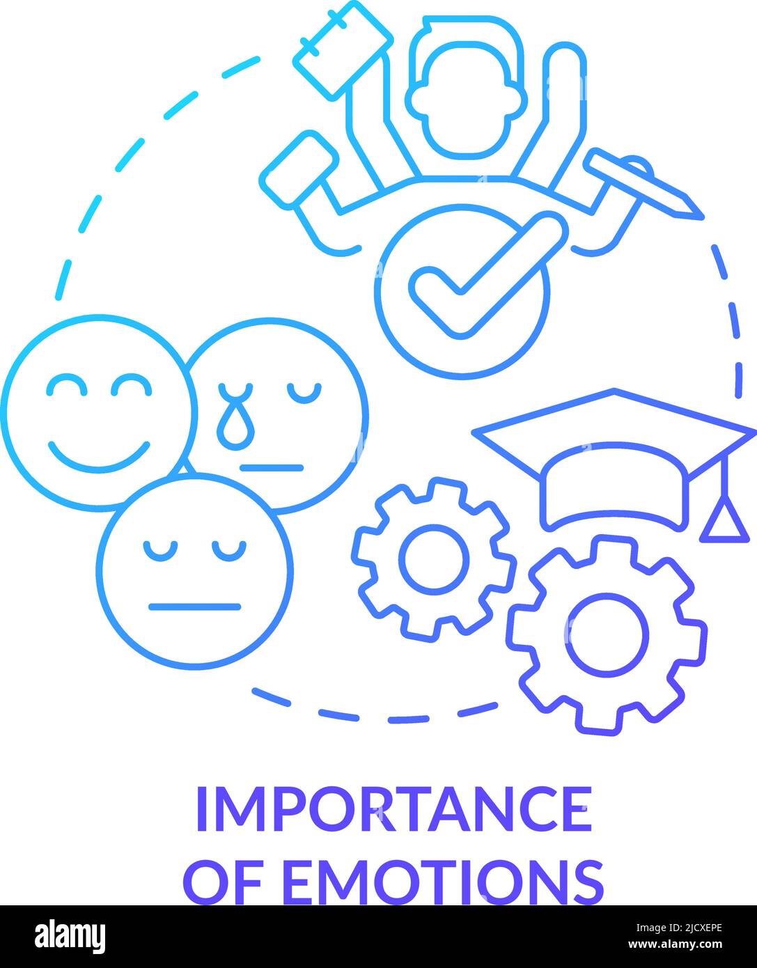 Importance of emotions blue gradient concept icon Stock Vector Image ...