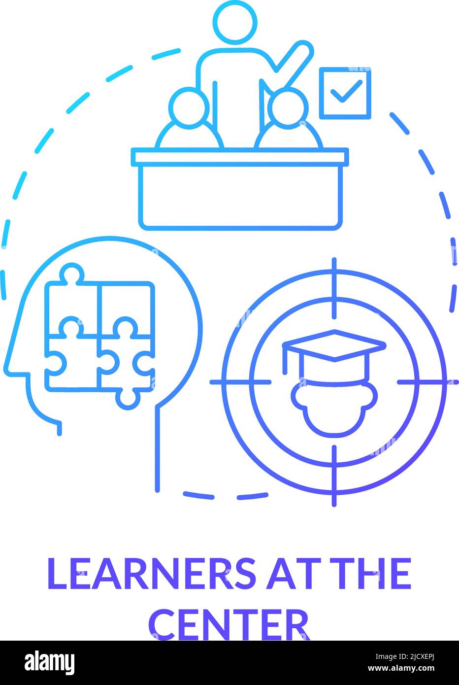 Learners at center blue gradient concept icon Stock Vector Image & Art ...