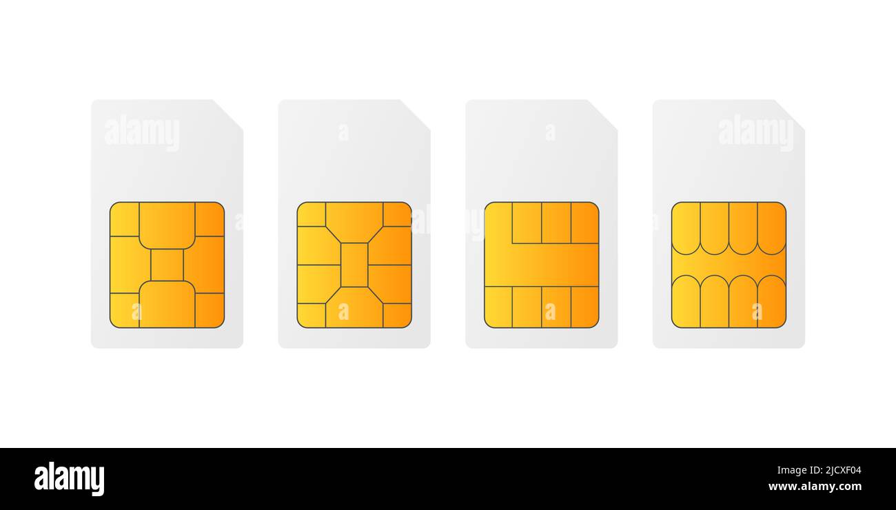 Set Sim Card Chip on white background Stock Vector Image & Art - Alamy