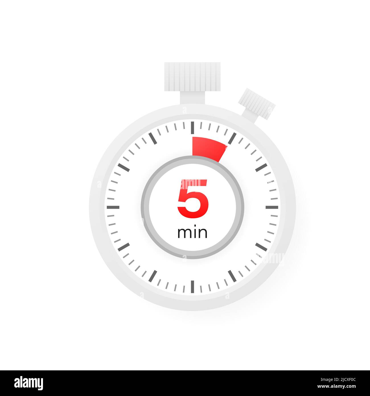 The 5 minutes timer. Stopwatch icon in flat style Stock Vector Image ...