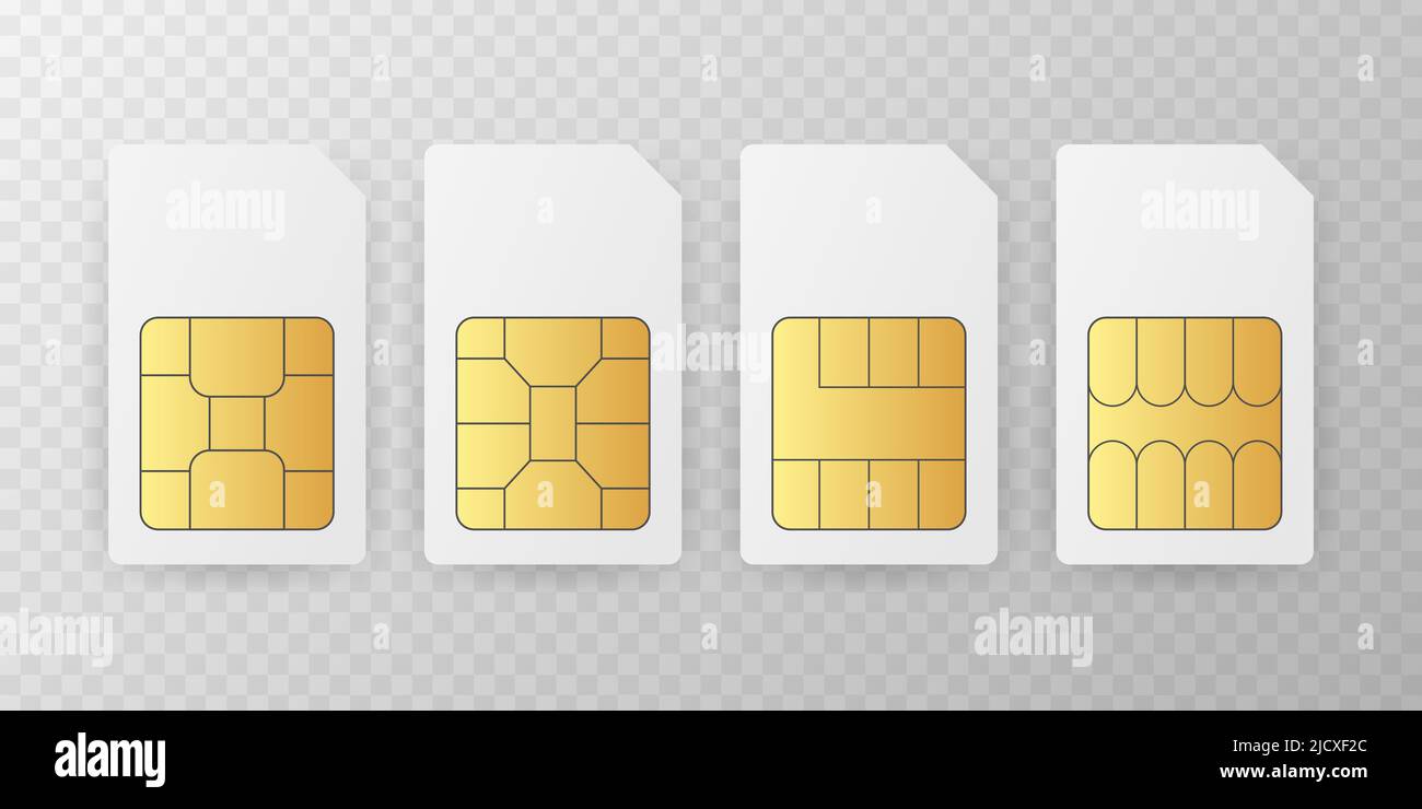 Set Sim Card Chip on white background Stock Vector Image & Art - Alamy