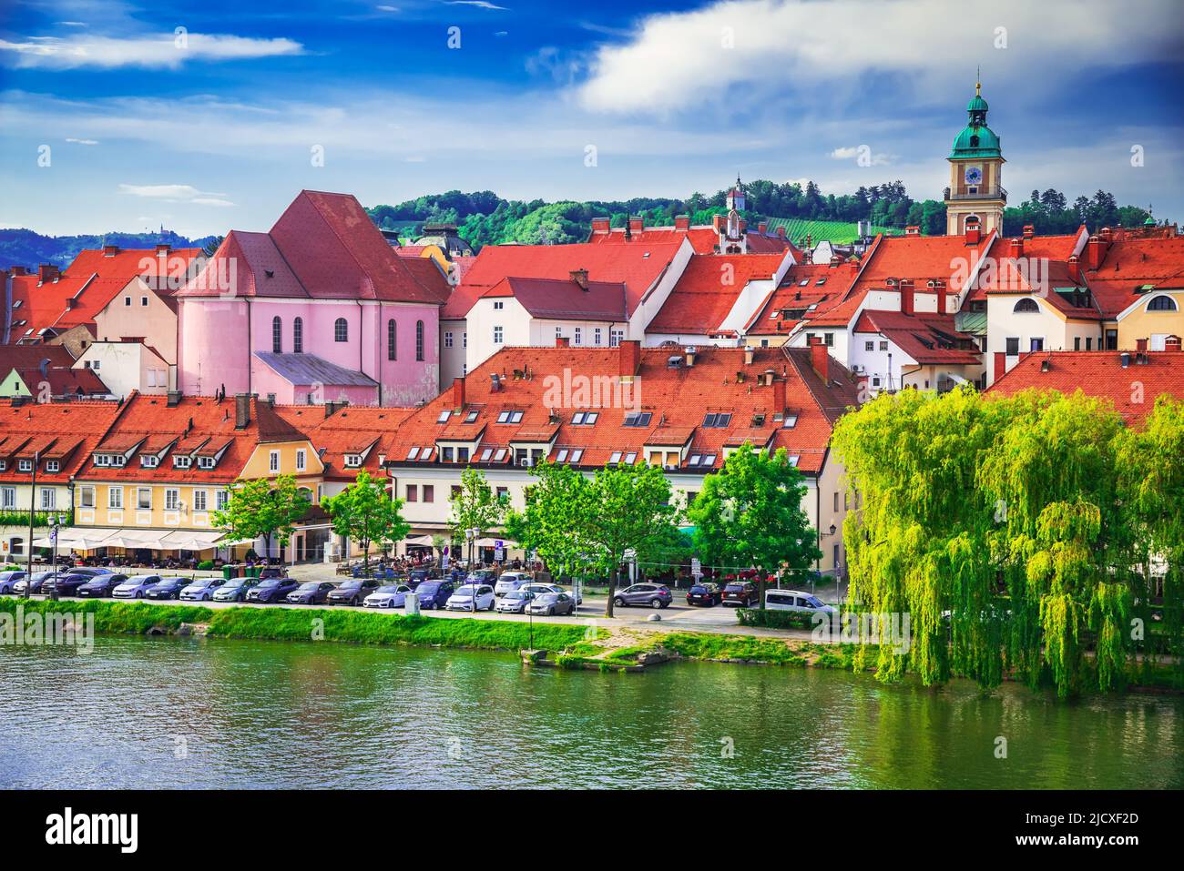 Maribor, Slovenia. Amazing view of Maribor Old city from the Main ...