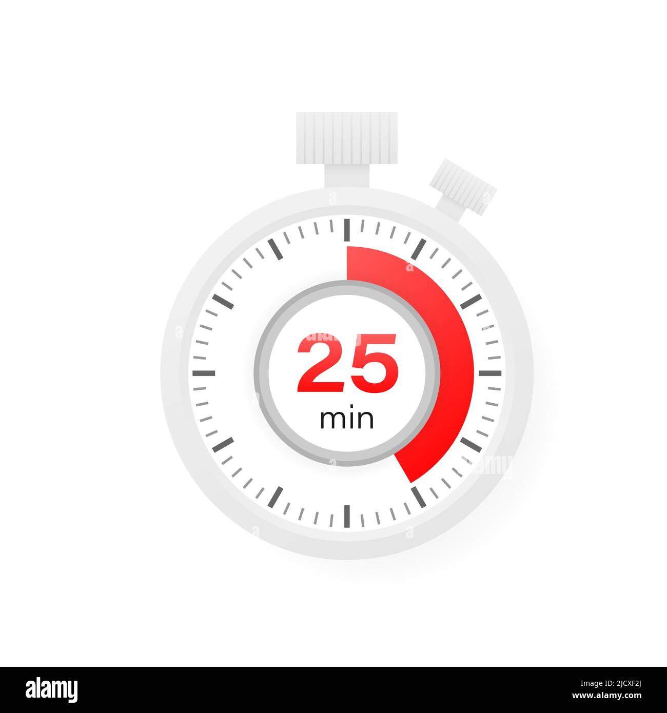 The 25 minutes timer. Stopwatch icon in flat style Stock Vector Image ...