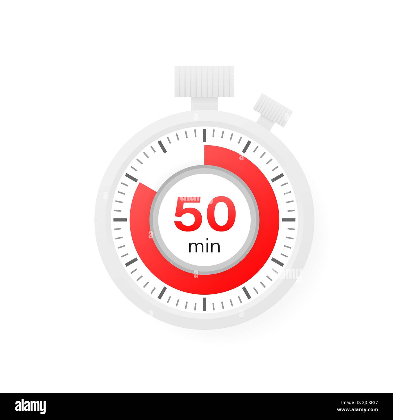 The 50 minutes timer. Stopwatch icon in flat style Stock Vector Image ...