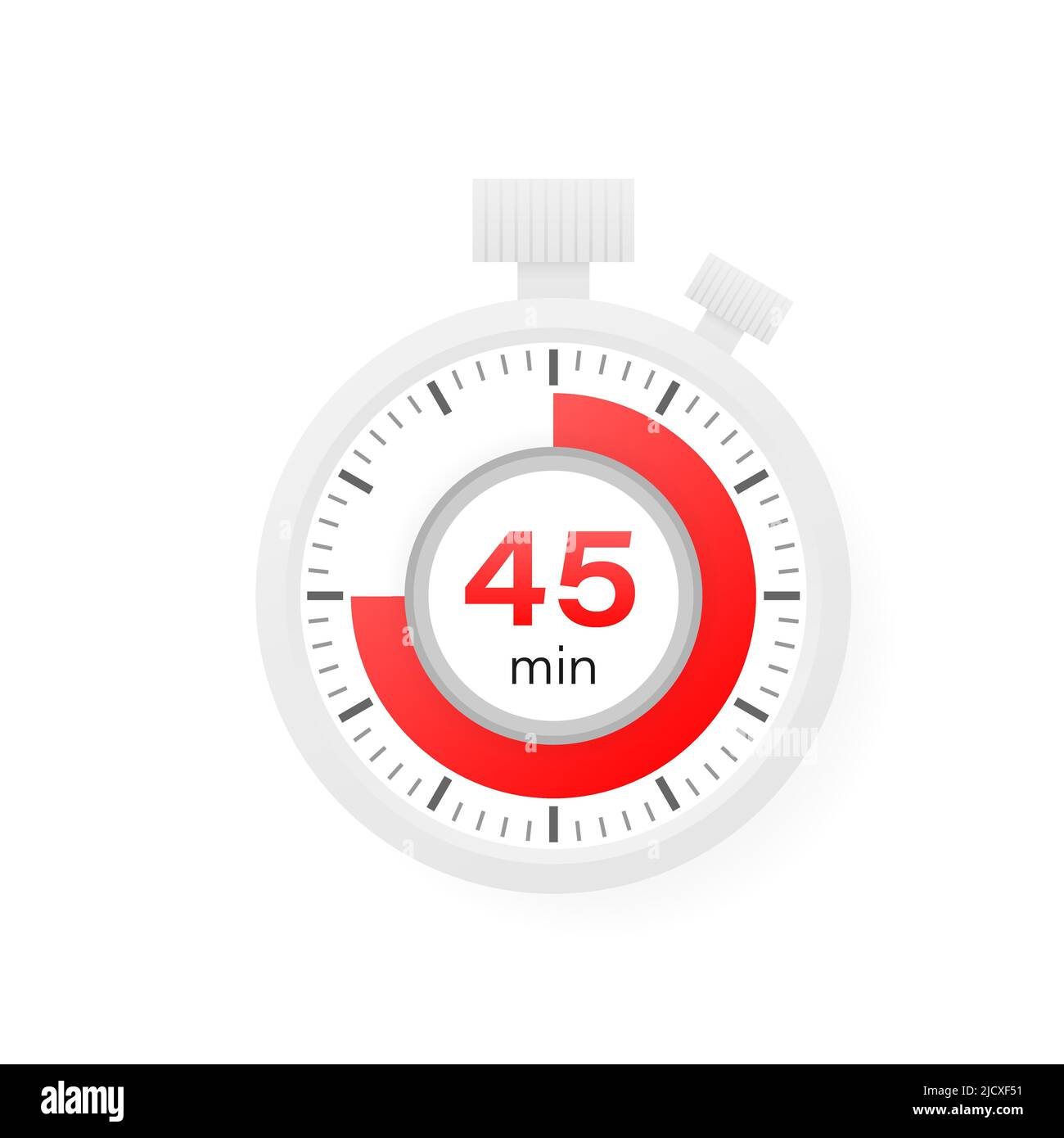 The 45 minutes timer. Stopwatch icon in flat style Stock Vector Image ...