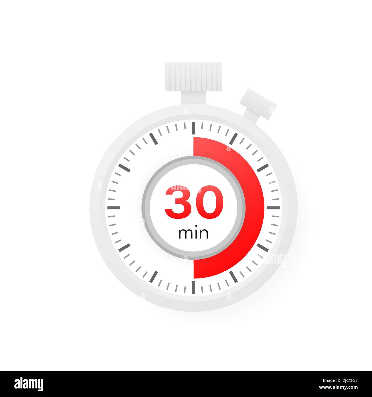 The 30 minutes timer. Stopwatch icon in flat style Stock Vector Image ...