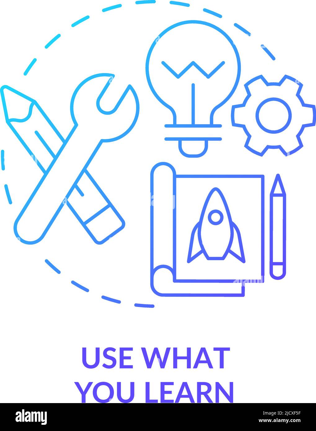 Use what you learn blue gradient concept icon Stock Vector Image & Art ...