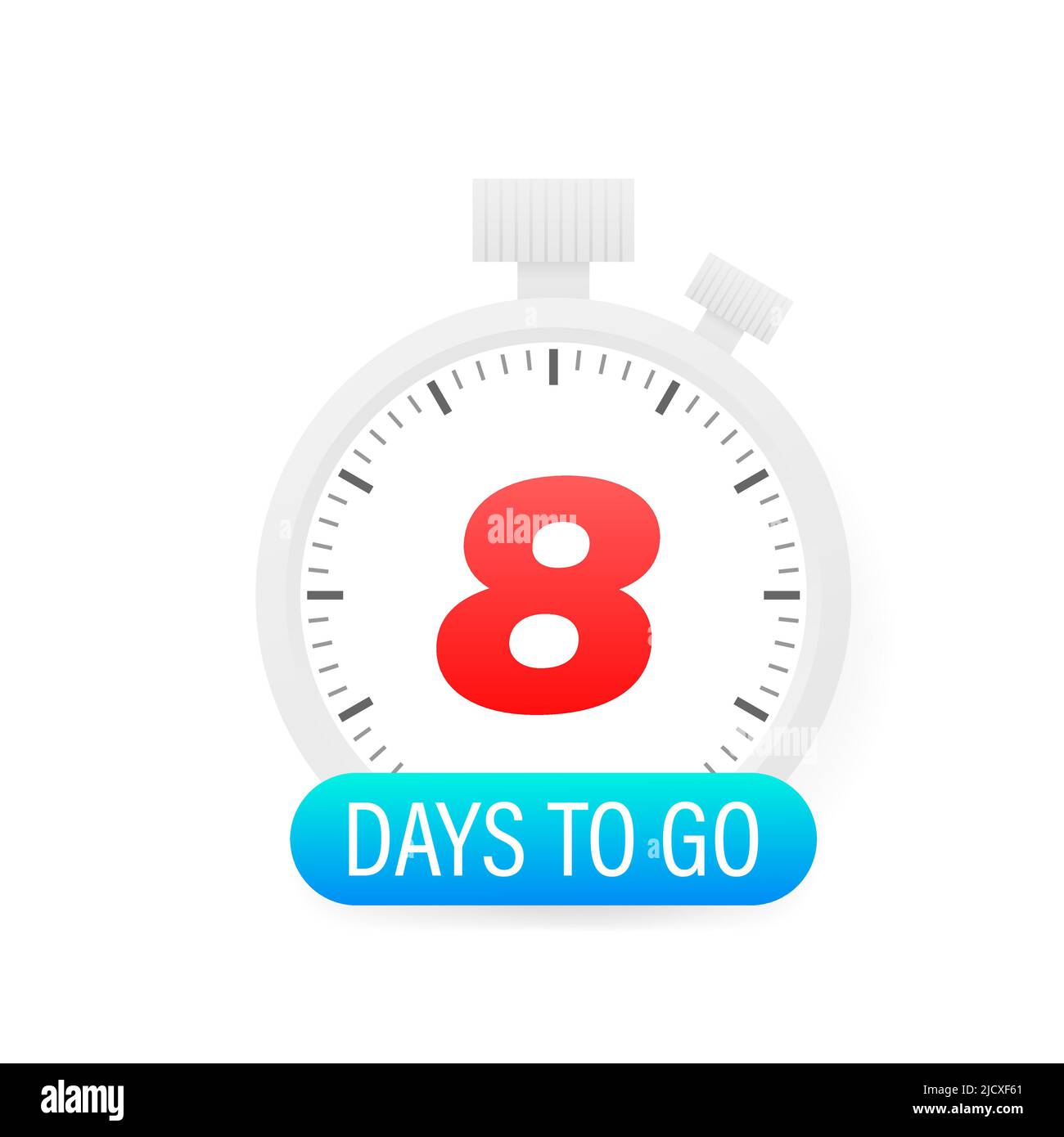 Eight days to go timer icon on white background Stock Vector Image ...