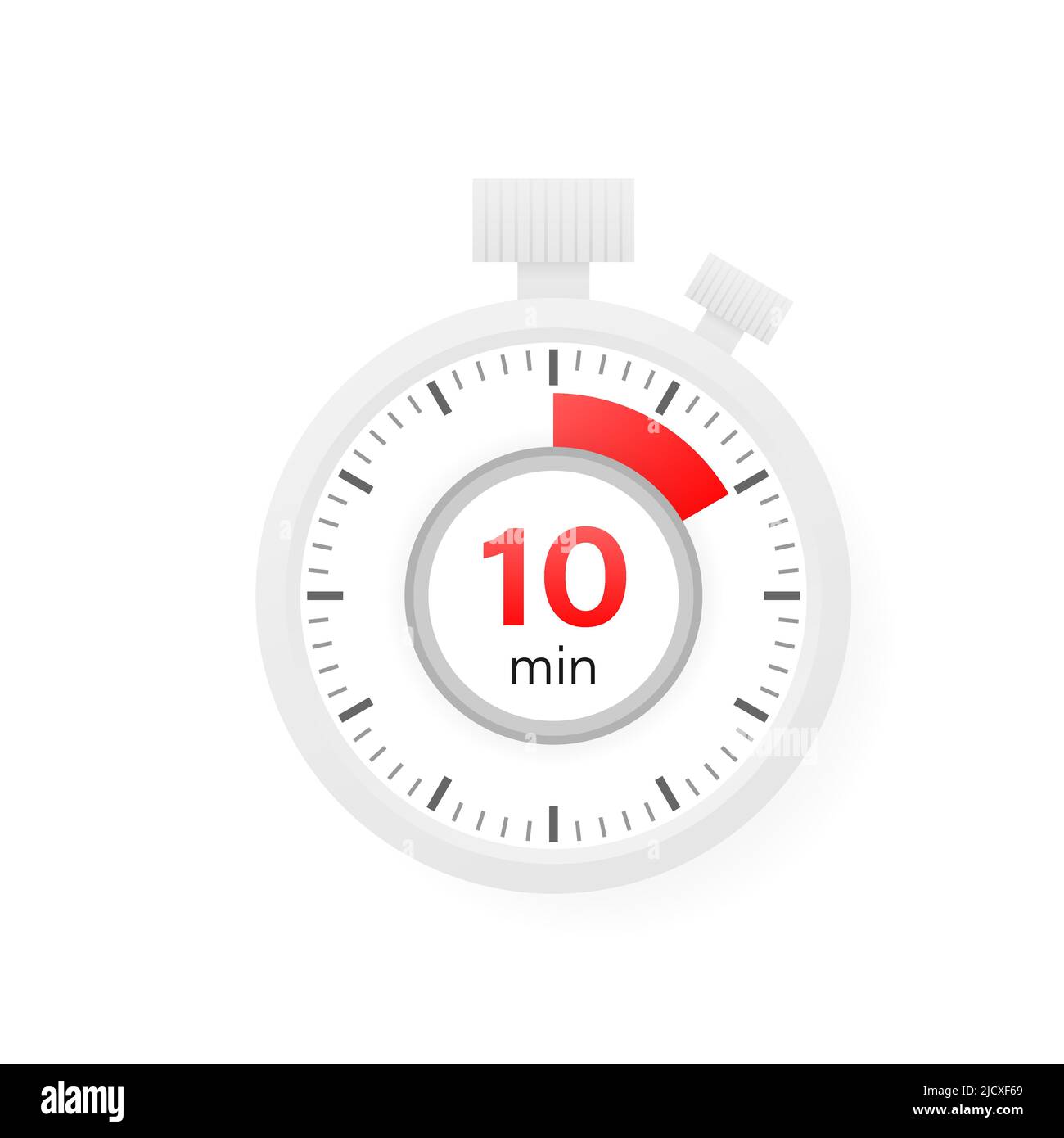 The 10 minutes timer. Stopwatch icon in flat style Stock Vector Image ...
