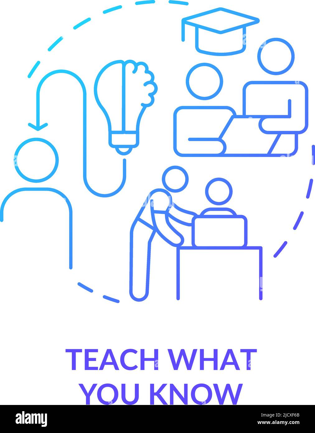 Teach what you know blue gradient concept icon Stock Vector Image & Art ...
