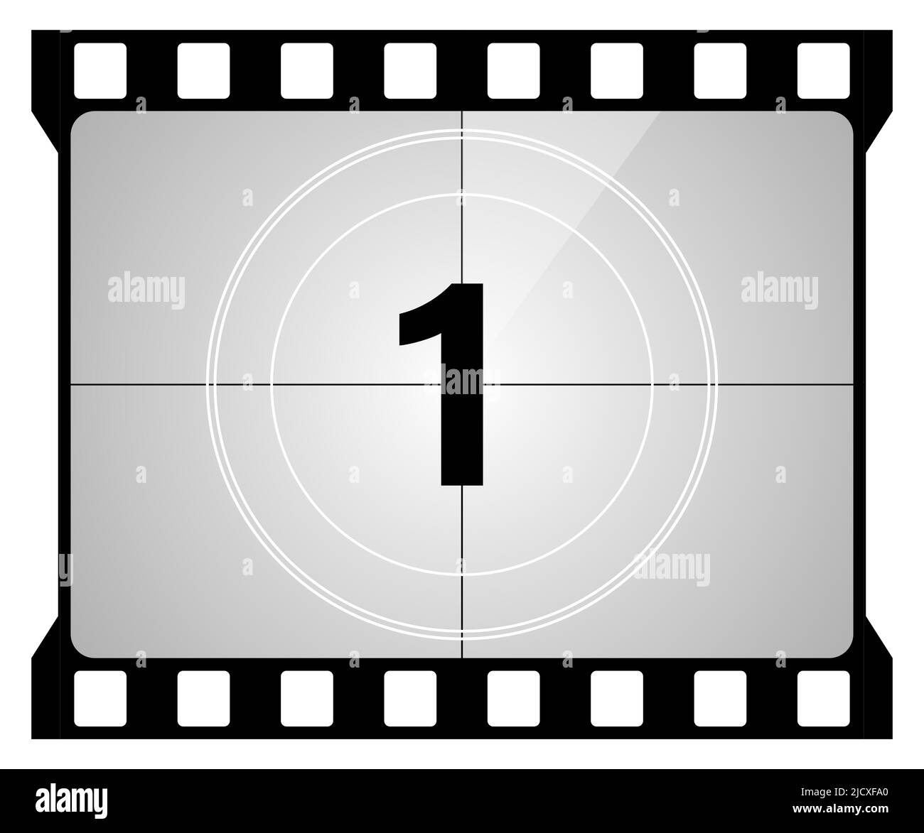 A classic movie countdown frame at the number One Stock Vector Image ...