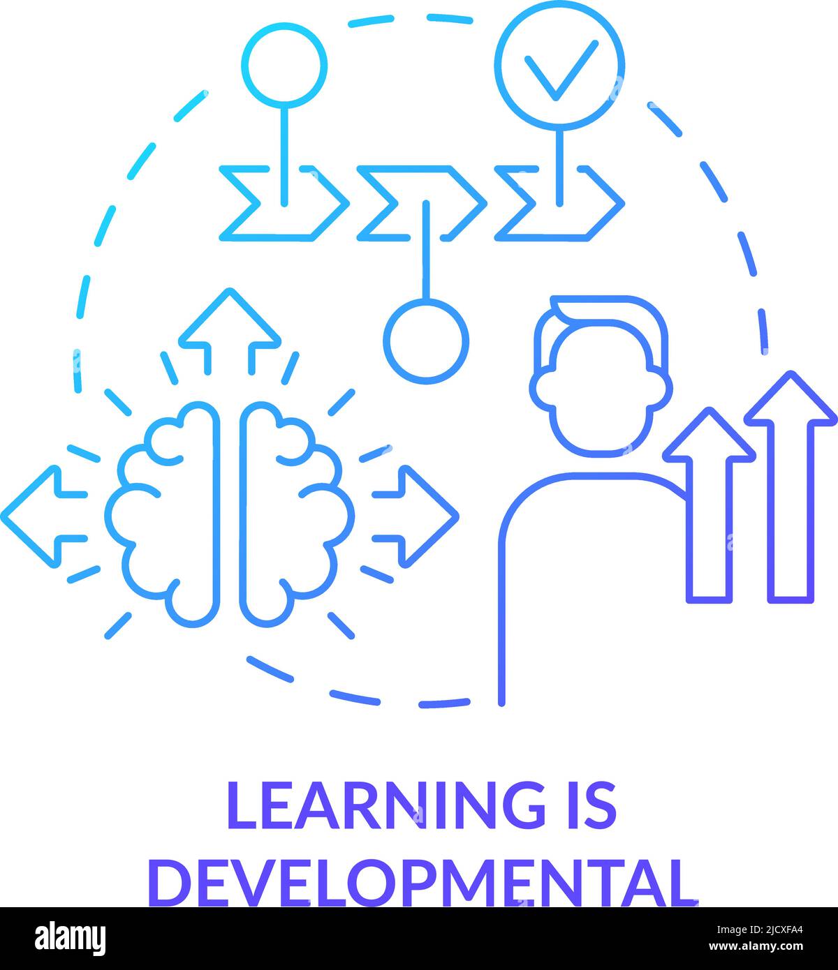 Learning is developmental blue gradient concept icon Stock Vector Image ...