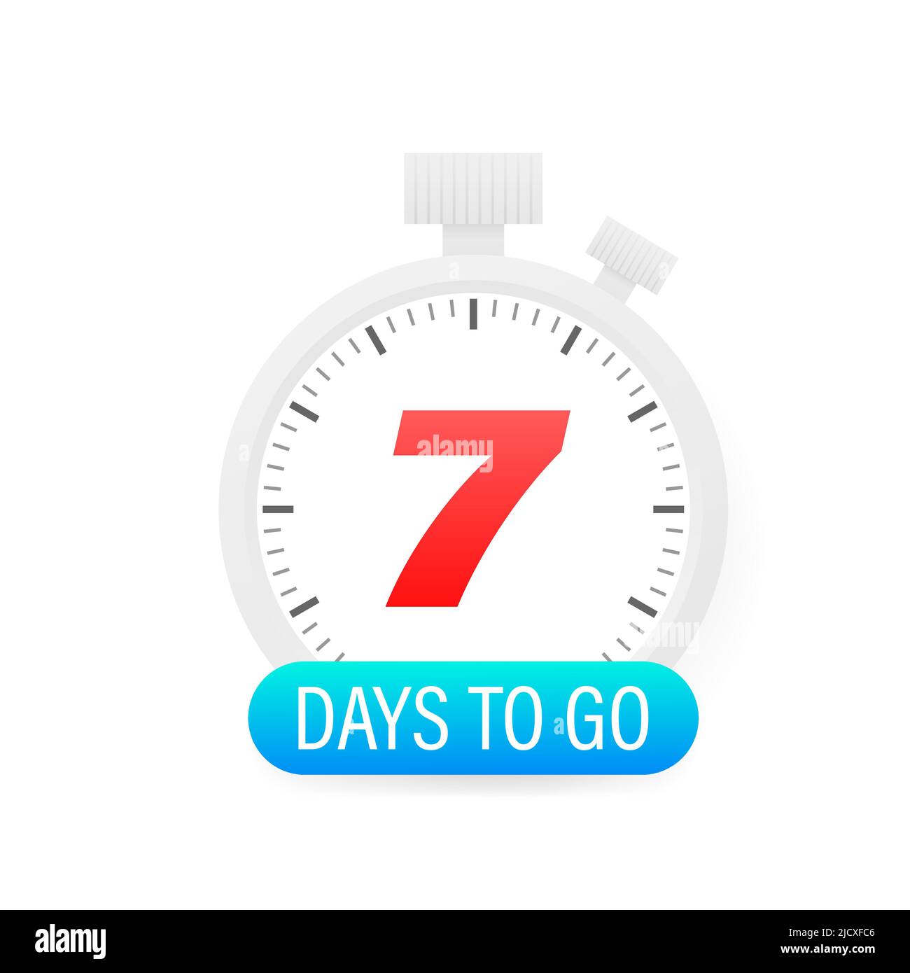 Seven days to go timer icon on white background Stock Vector Image ...