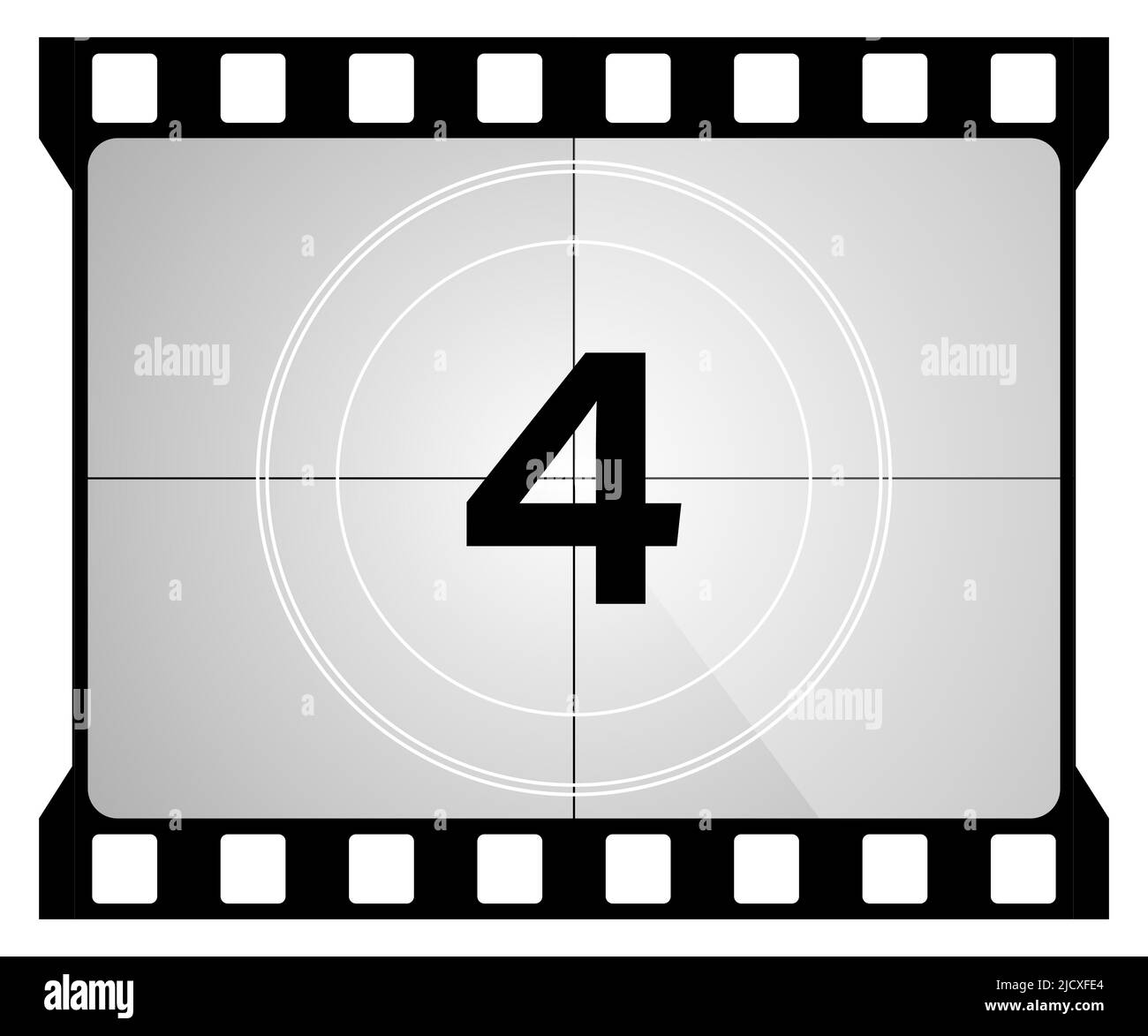 A classic movie countdown frame at the number Four Stock Vector Image ...