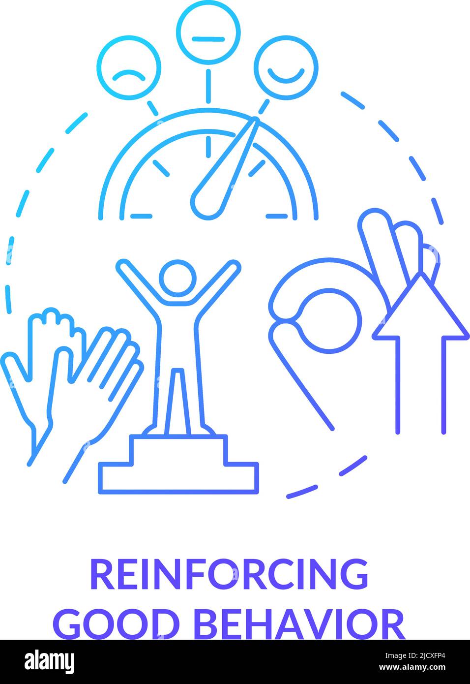 Reinforcing good behavior blue gradient concept icon Stock Vector Image ...