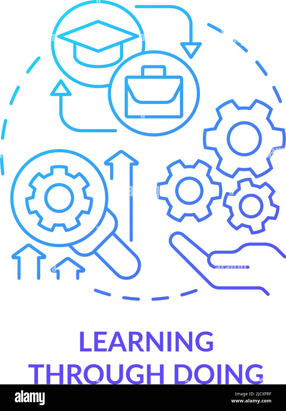Learning through doing blue gradient concept icon Stock Vector Image ... Learning through doing blue gradient concept icon Stock Vector Image ...
