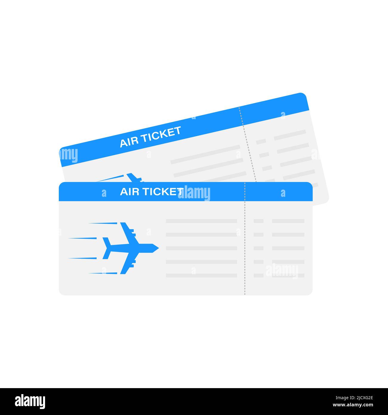 Modern and realistic airline ticket design with flight time and ...