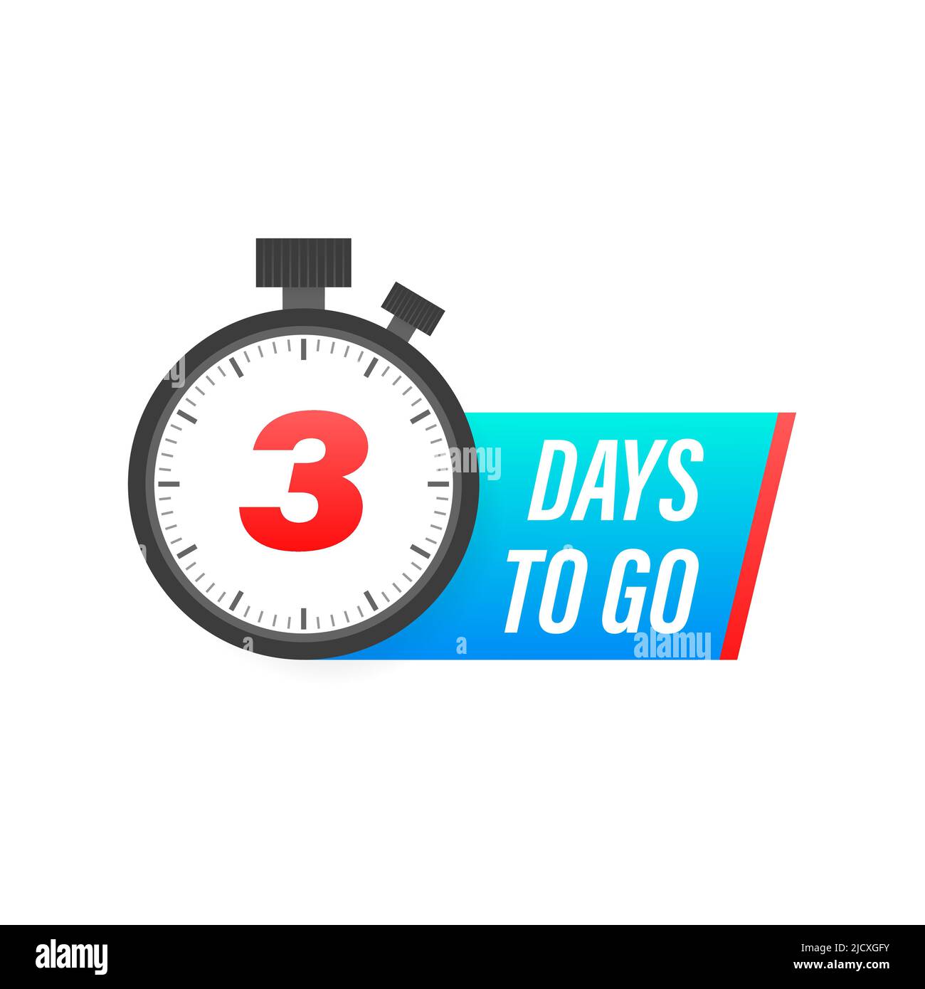 Three days to go timer icon on white background. To go sign Stock ...