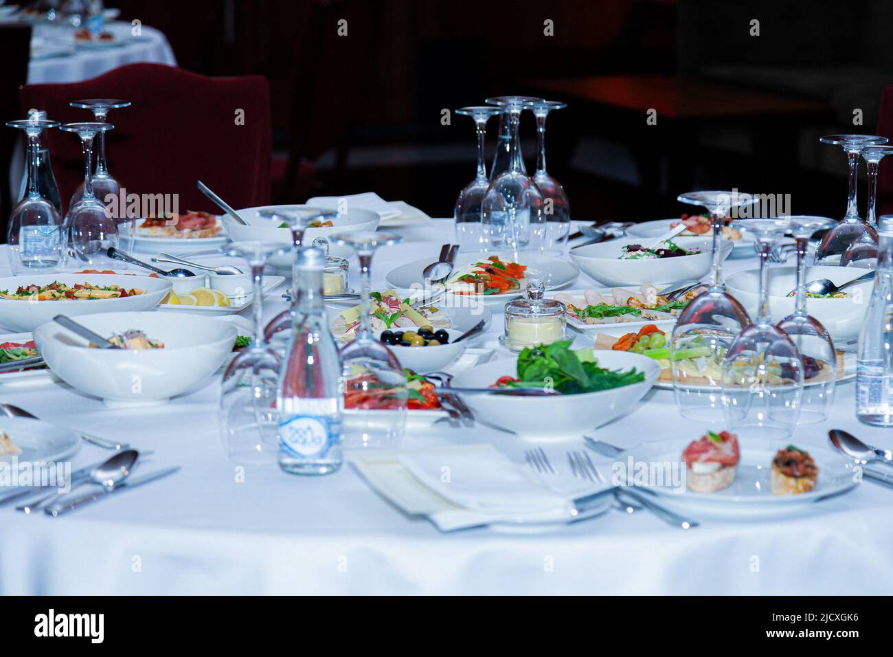 Various food on the table in the restaurant Stock Photo - Alamy