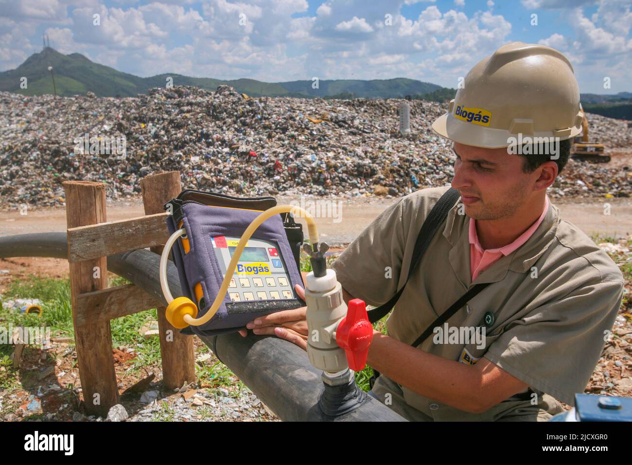 Brazil, Sao Paulo - 30 km from Sao Paulo the landfill Bandeirantes is ...