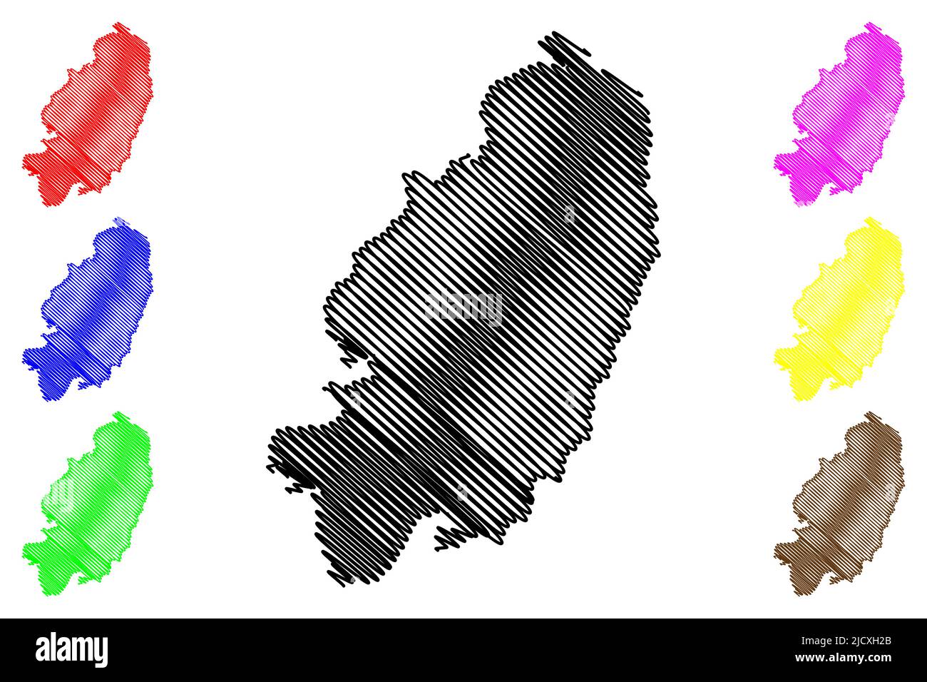 Guimaras island (Asia, Republic of the Philippines) map vector ...