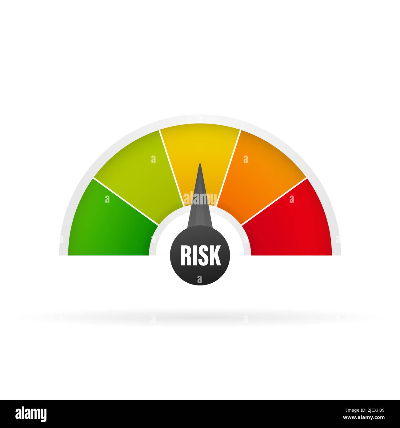 Medium Risk Speedometer. Risk control concept presentation Stock Vector ...