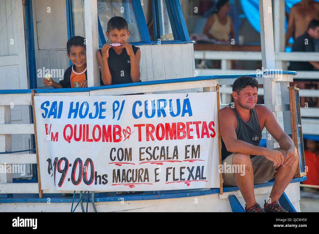 Brazil, Santarem Ferryboats in the harbour of Santarem for ...