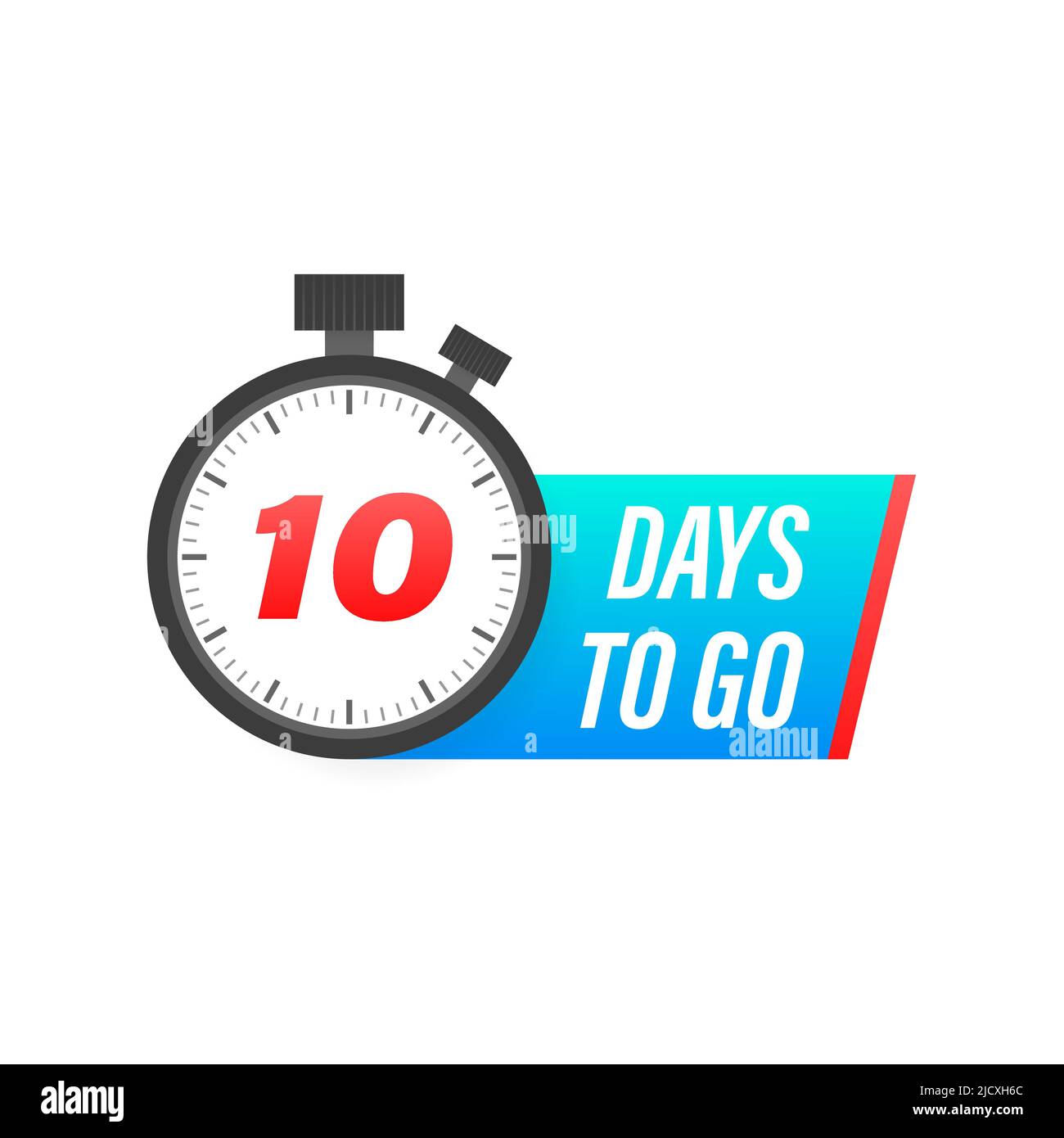 Ten days to go timer icon on white background. To go sign Stock Vector ...