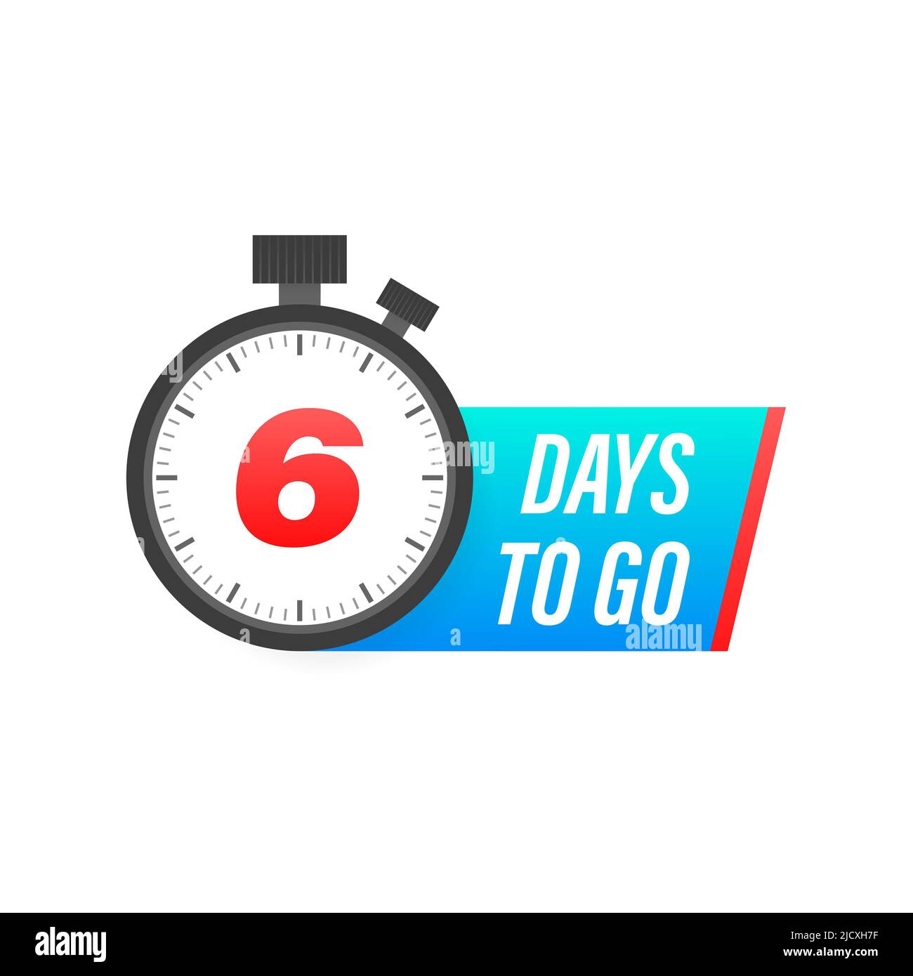 Six days to go timer icon on white background. To go sign Stock Vector ...