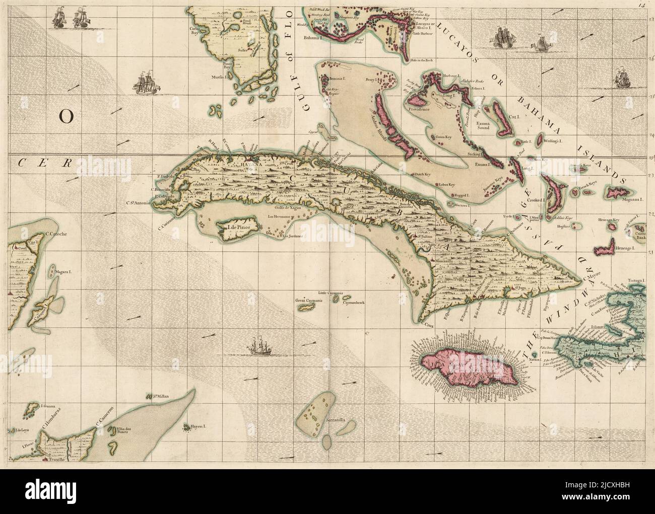 Cuba print map hi-res stock photography and images - Alamy