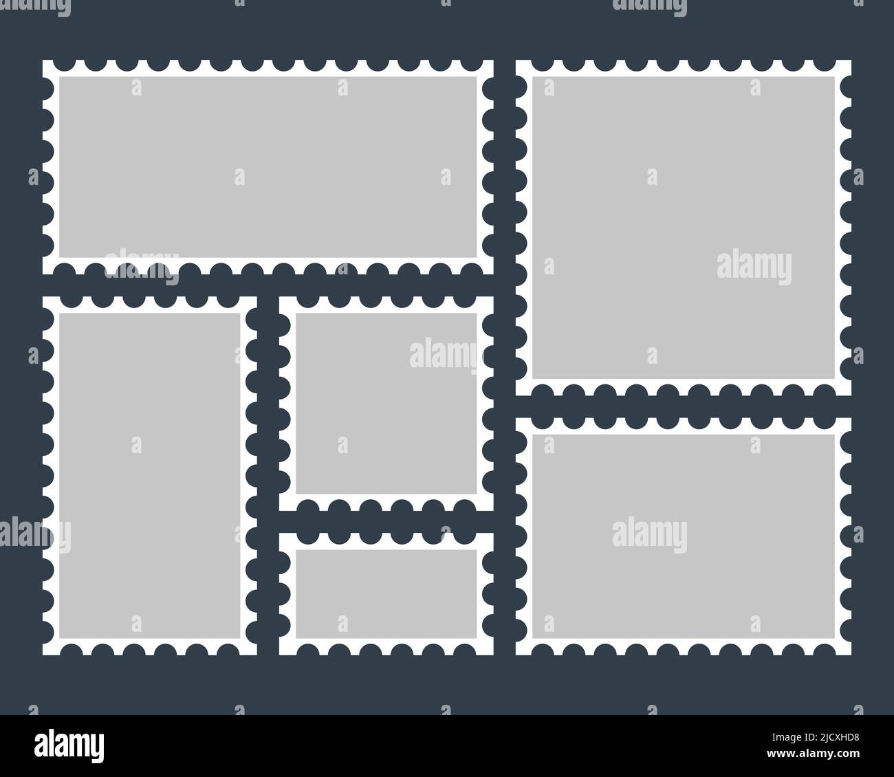 Postage stamps template. Blank rectangle and square postage stamps ...