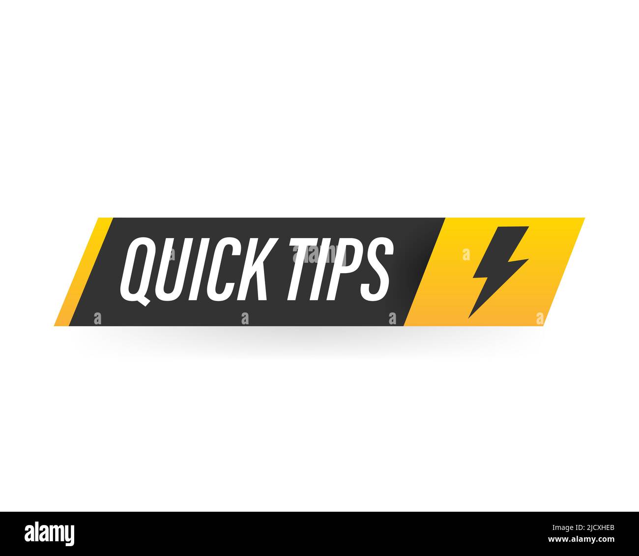 Quick Tips badge, banner vector with light bulb and speech bubble isolated on white background ...