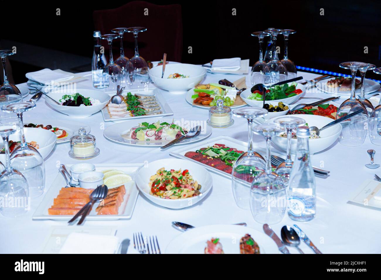 Various food on the table in the restaurant Stock Photo - Alamy
