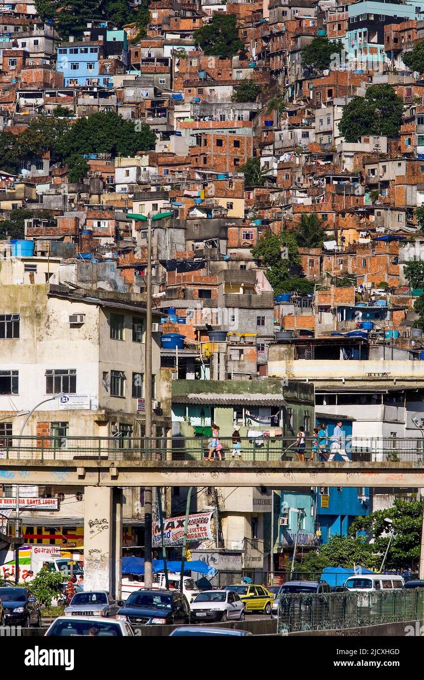 Brazil, Rio de Janeiro The biggest favela in Rio is Rocina Stock Photo ...