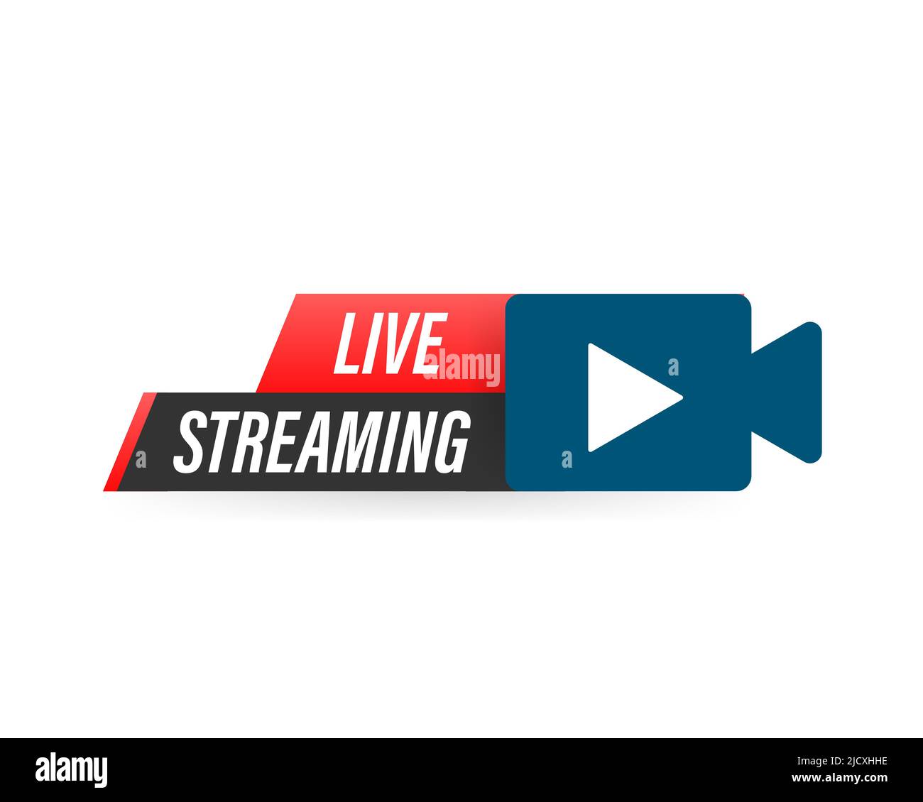 Live streaming logo - red vector design element with play button for ...