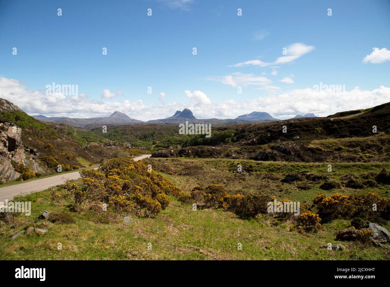 Views of Stac Poillaidh, Suilven and Ben Mor Coigach in the Coigach ...