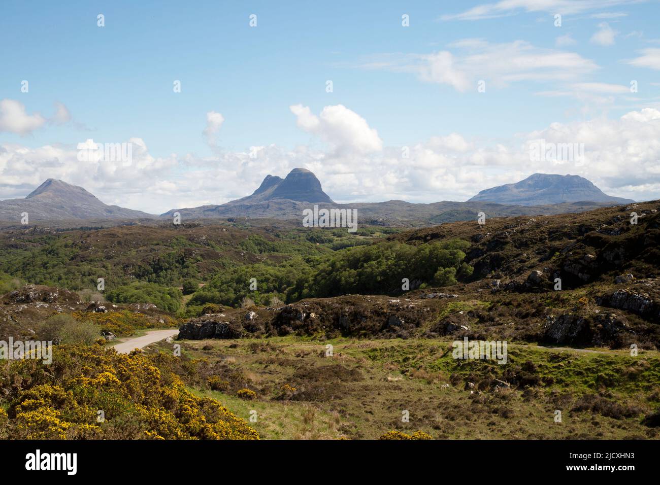 Views of Stac Poillaidh, Suilven and Ben Mor Coigach in the Coigach ...
