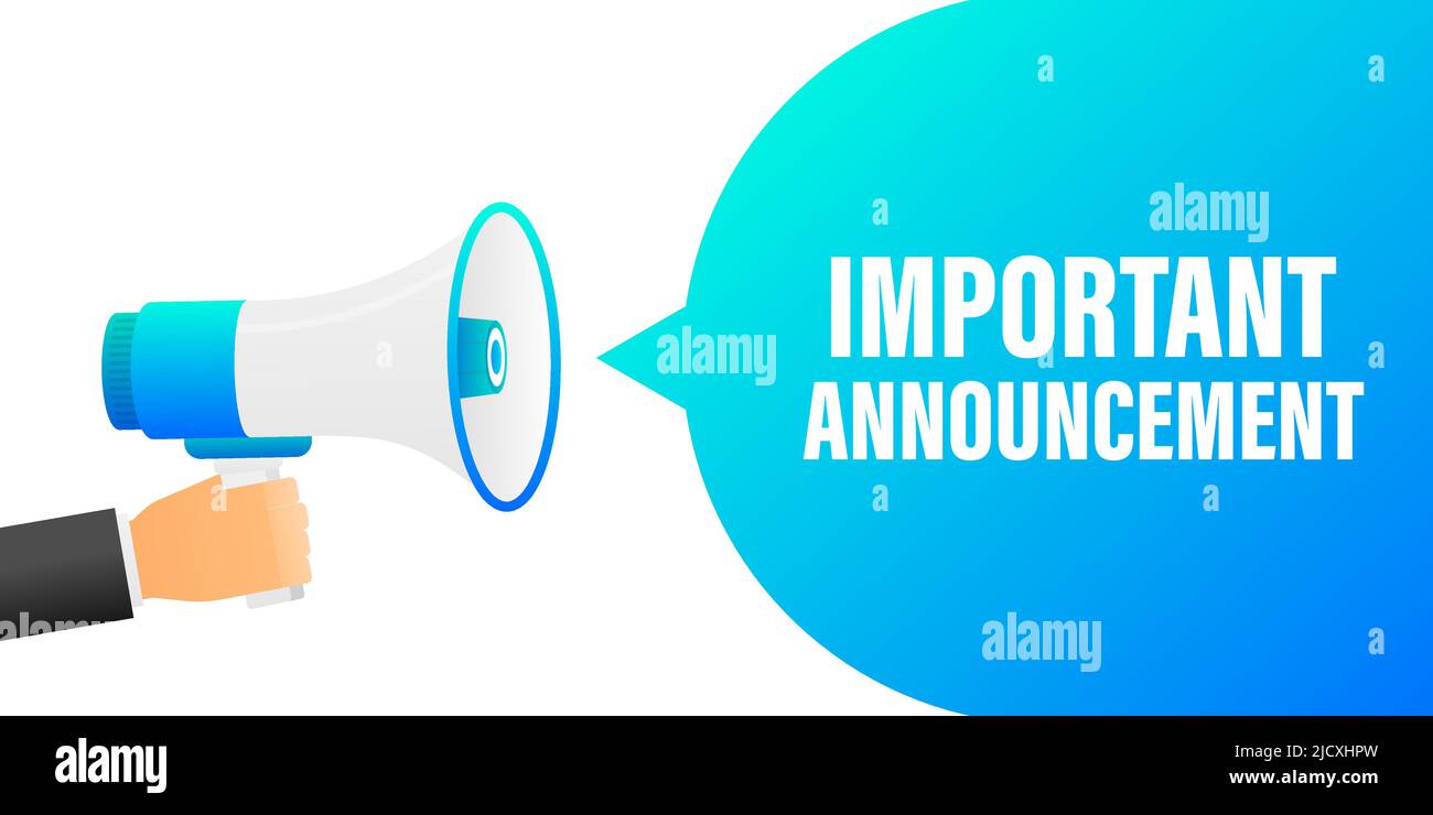 Hand holding megaphone with Important Announcement Stock Vector Image ...