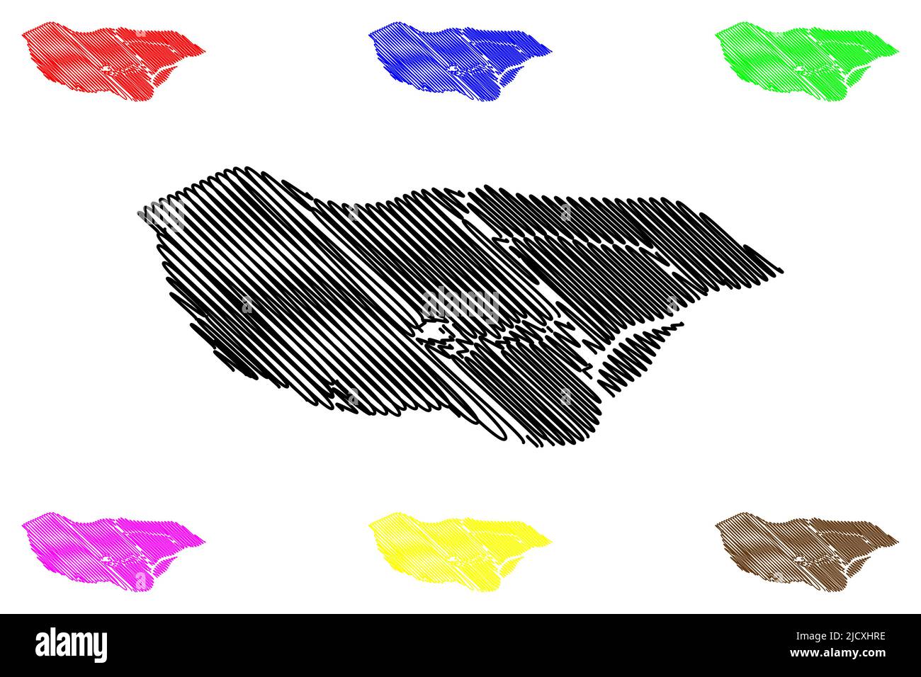 Haizhu island (People's Republic of China, PRC) map vector illustration ...