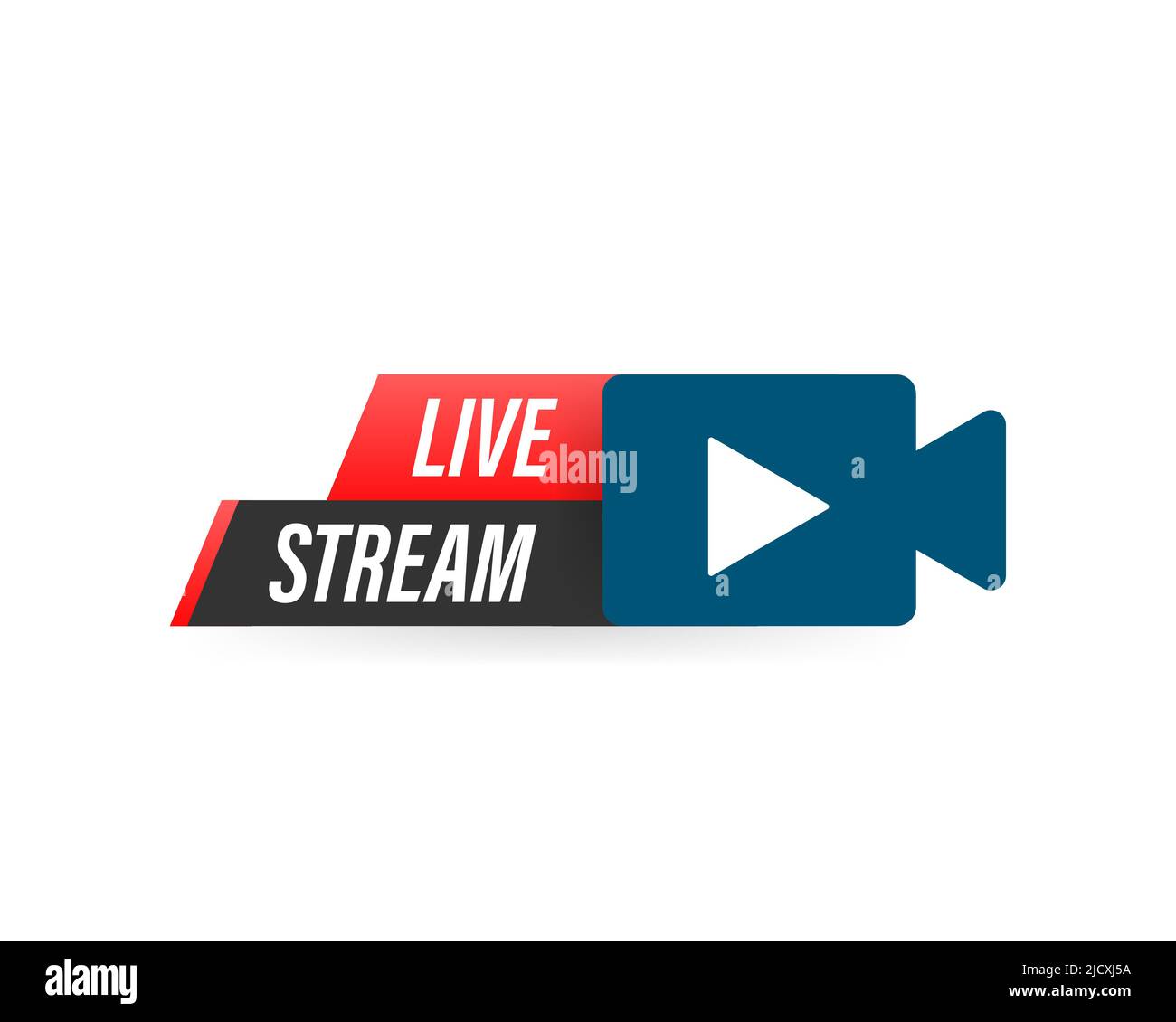 Live streaming logo - red vector design element with play button for ...