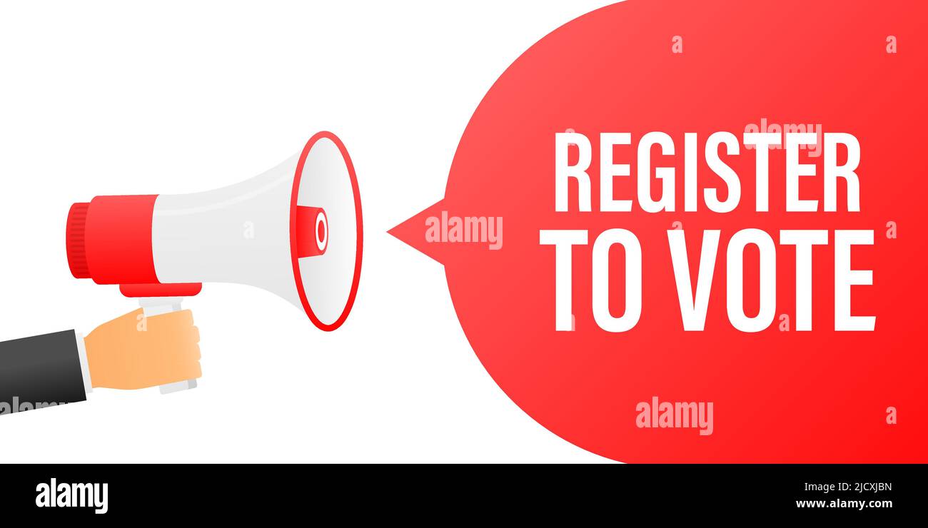 Hand holding megaphone with Register to vote Stock Vector Image & Art ...