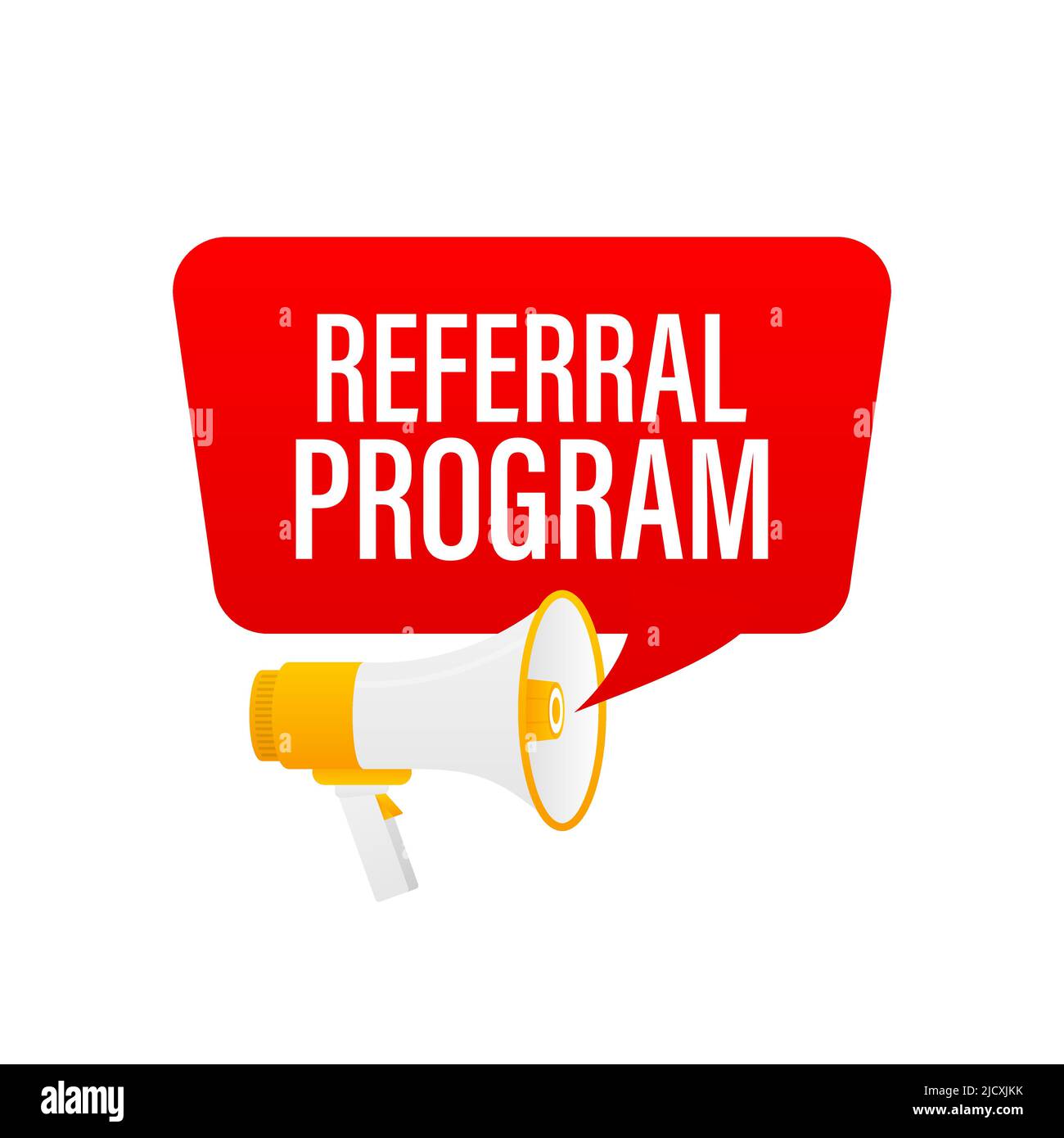 Hand holding megaphone with Referral Program Stock Vector Image & Art ...