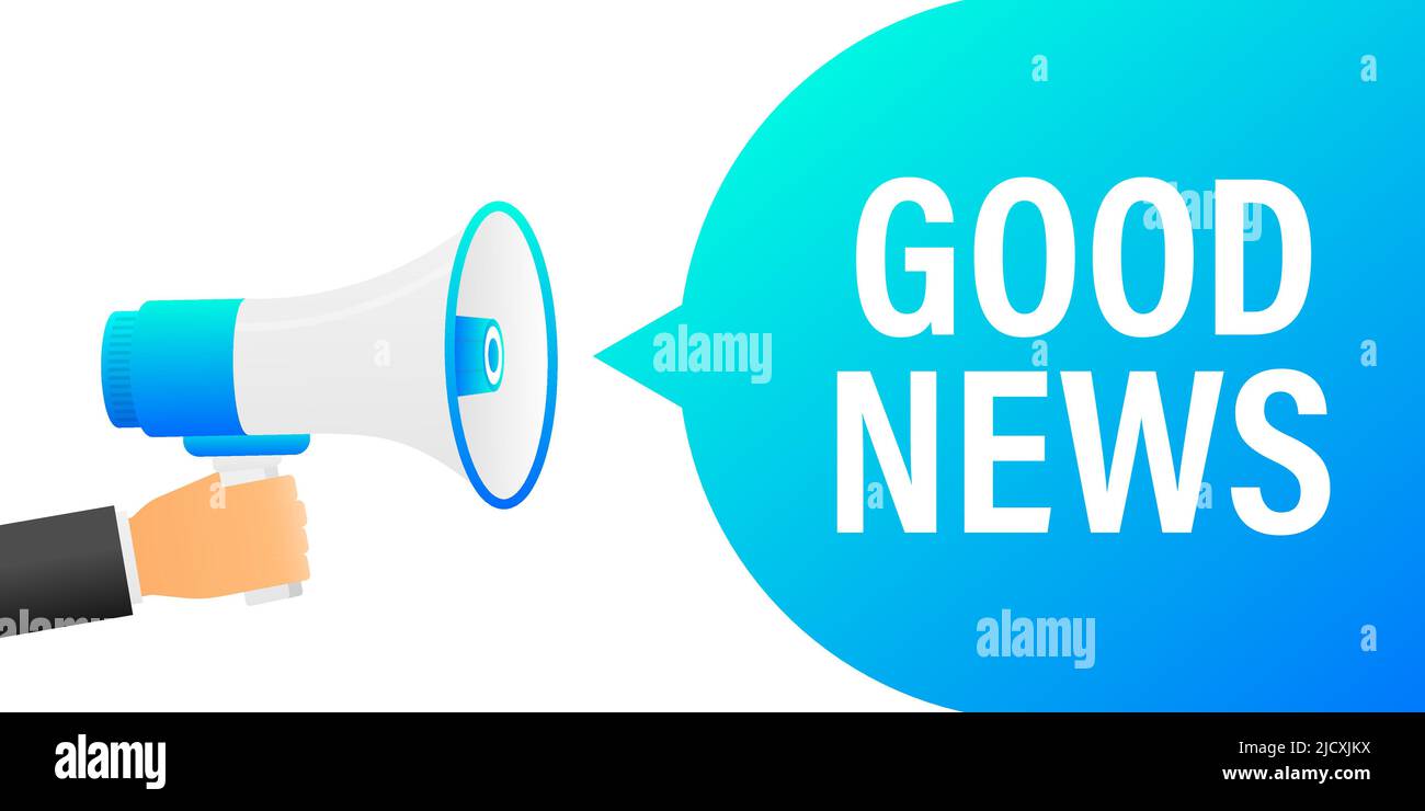 Megaphone good news text hi-res stock photography and images - Alamy