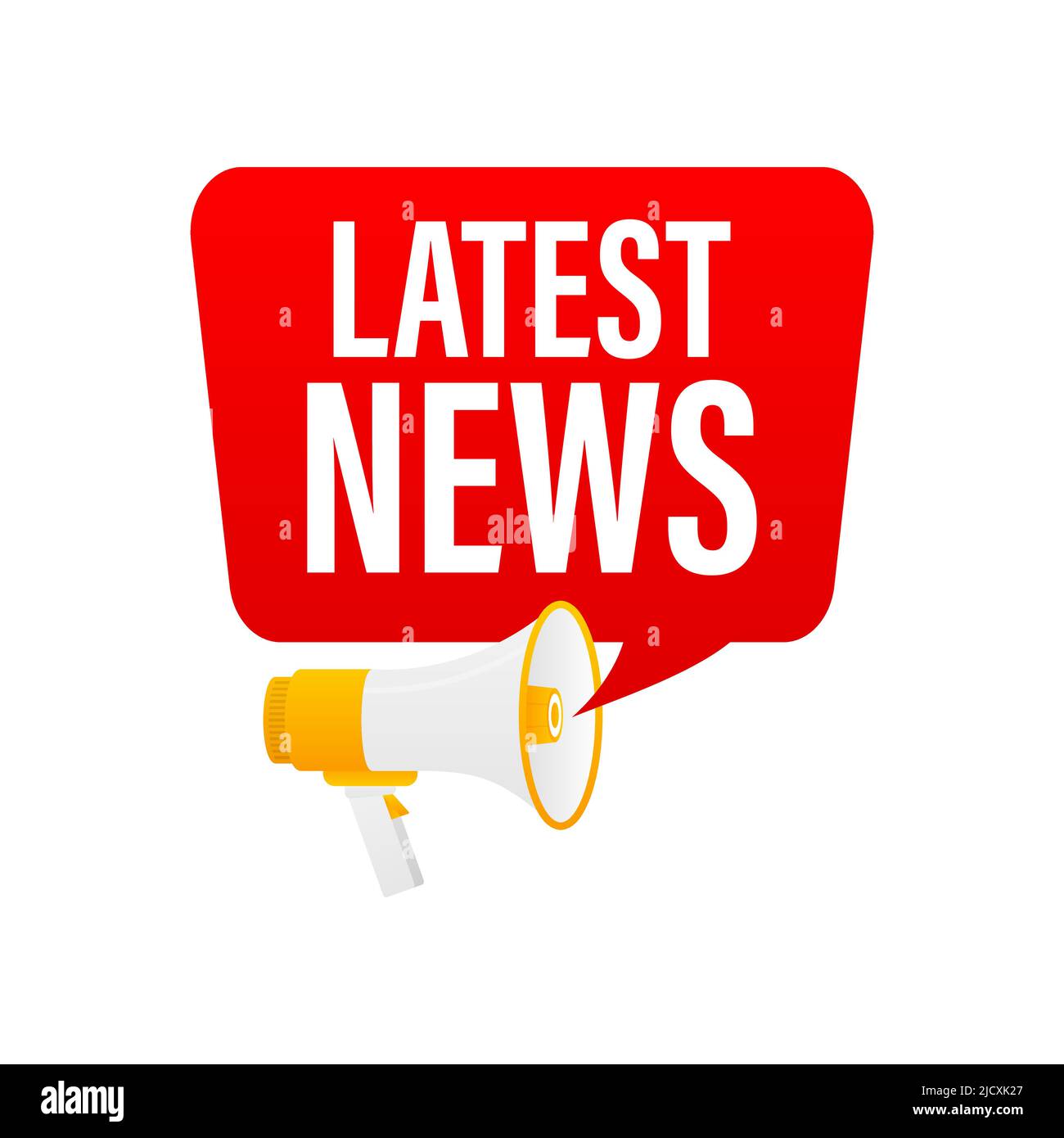 Latest news label megaphone Stock Vector Images - Alamy