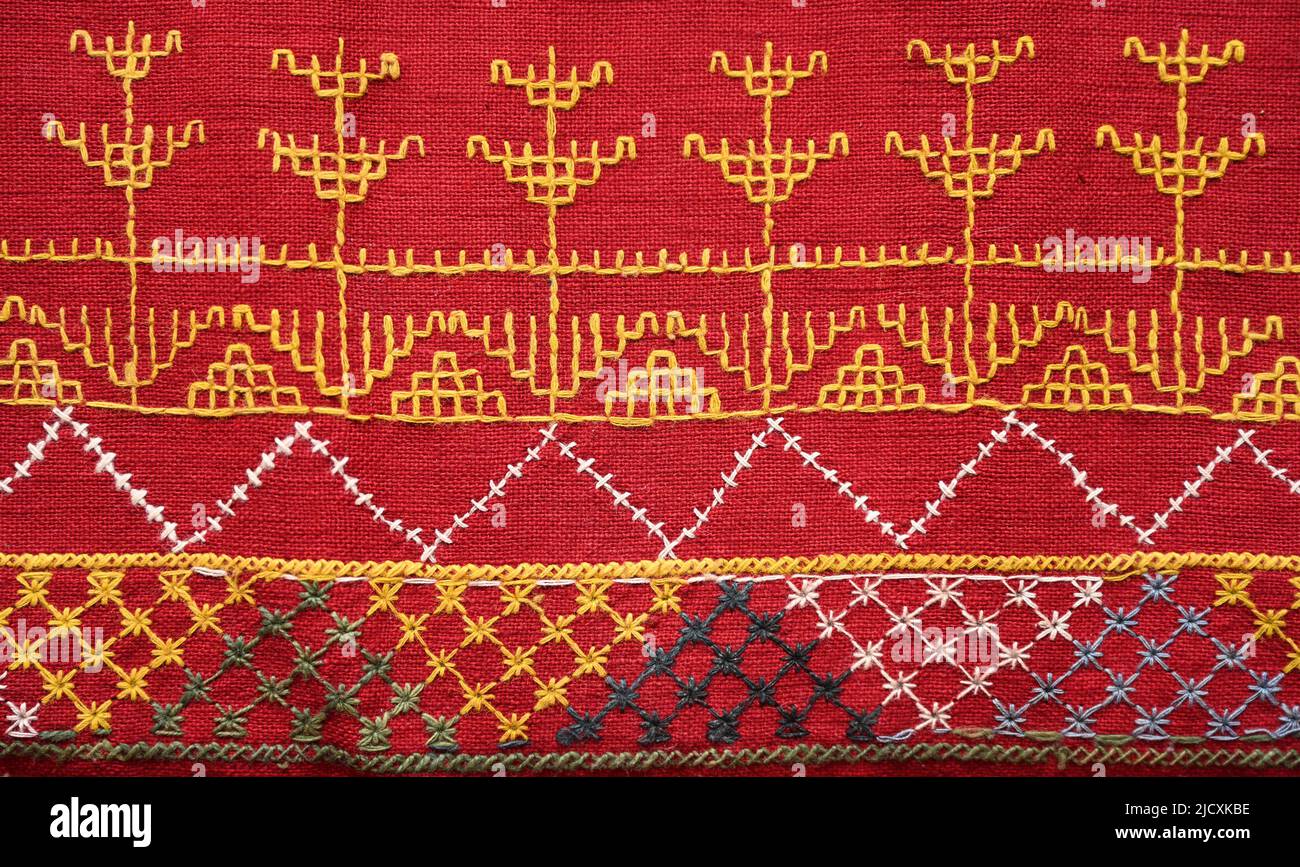 Antique Indian Tribal Textile Rajasthan Motif Embroidery Handmade ...